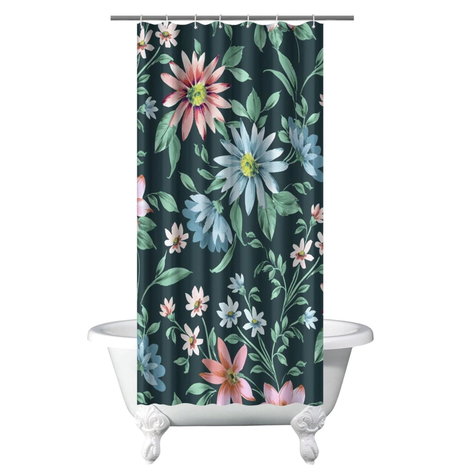 Beachy Tropical Boho Shower Curtain, Waterproof Polyester with Exotic ...