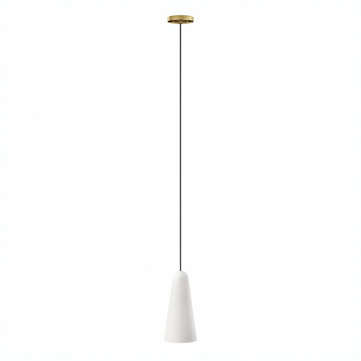 Modway Beacon 1-Light Fabric and Glass Pendant Light in Opal/Satin ...