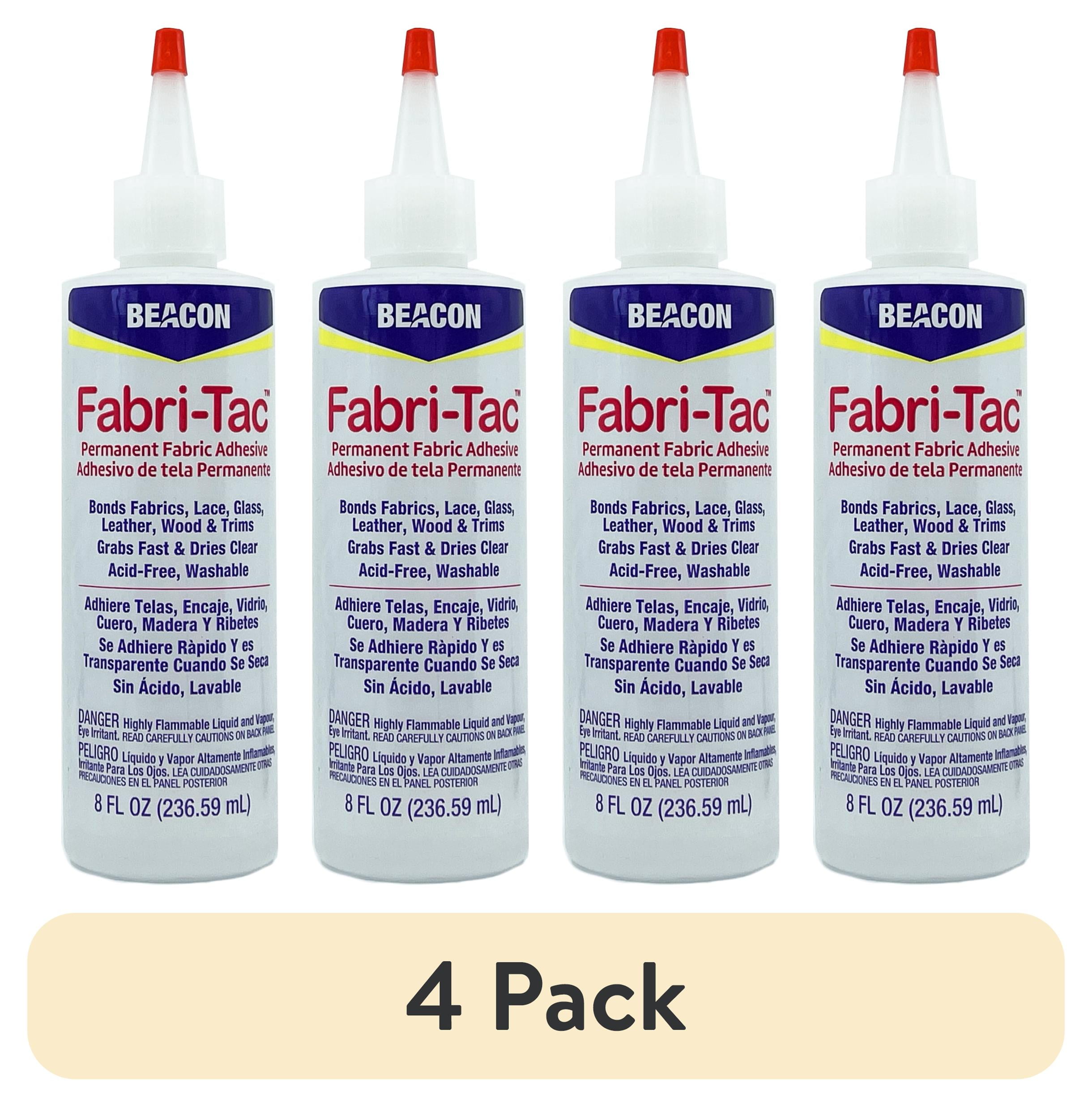 (4 pack) Beacon Adhesives Fabri-Tac Permanent Glue Clear (8 oz / 236.6 ...