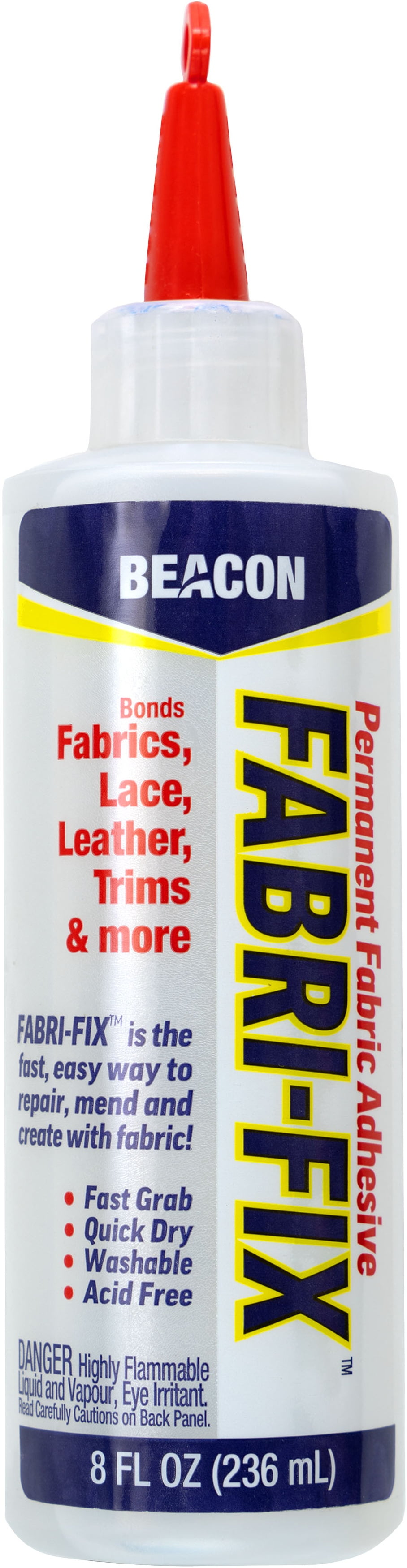 Beacon Fabri-Fix Permanent Fabric Adhesive, 8oz, Fast Dry, Washable ...