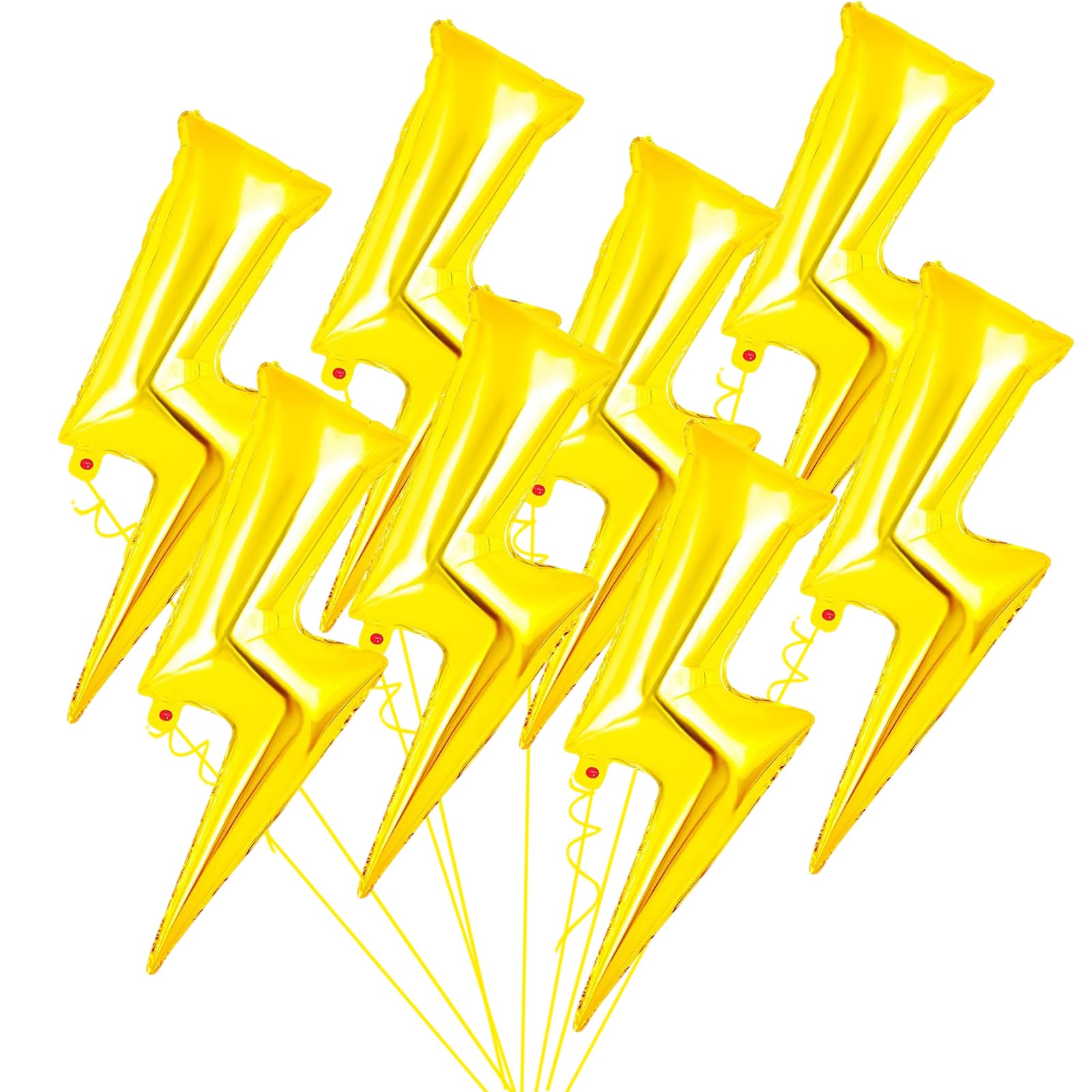 8 Pcs Lightning Bolt MMF7 Balloon, Gold Flash Foil Balloons for ...