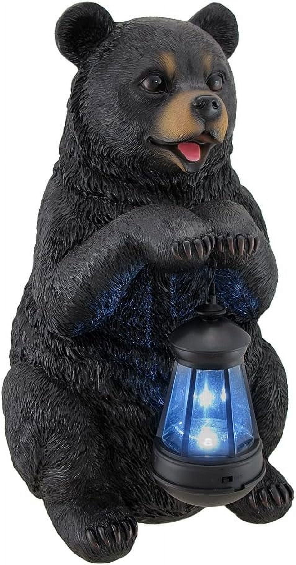 Beacon of Happiness Black Bear Statue and Solar LED Lantern - Walmart.com