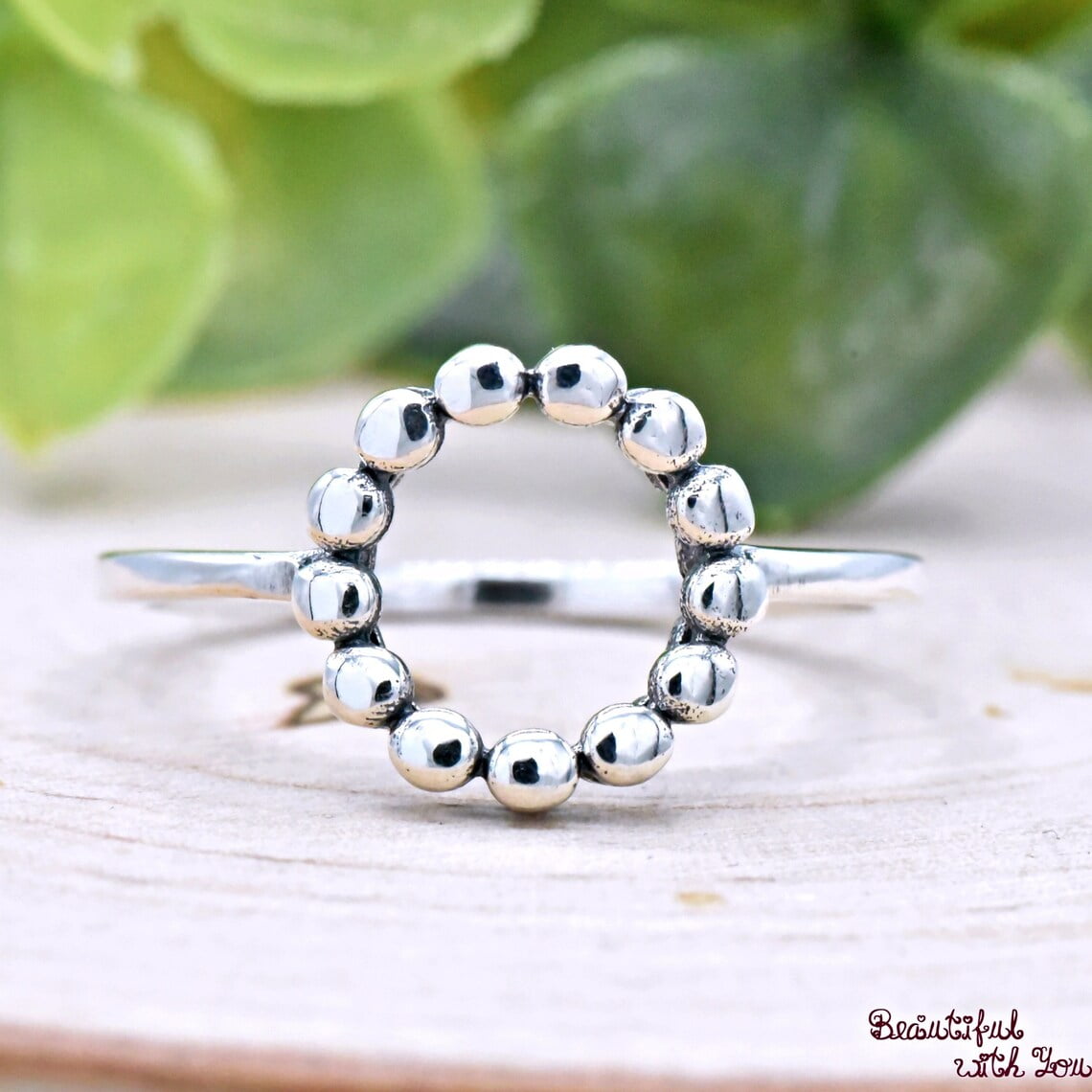 Bead Ball Karma Ring, Ball Open Circle Ring, Karma Ring, Trendy ...