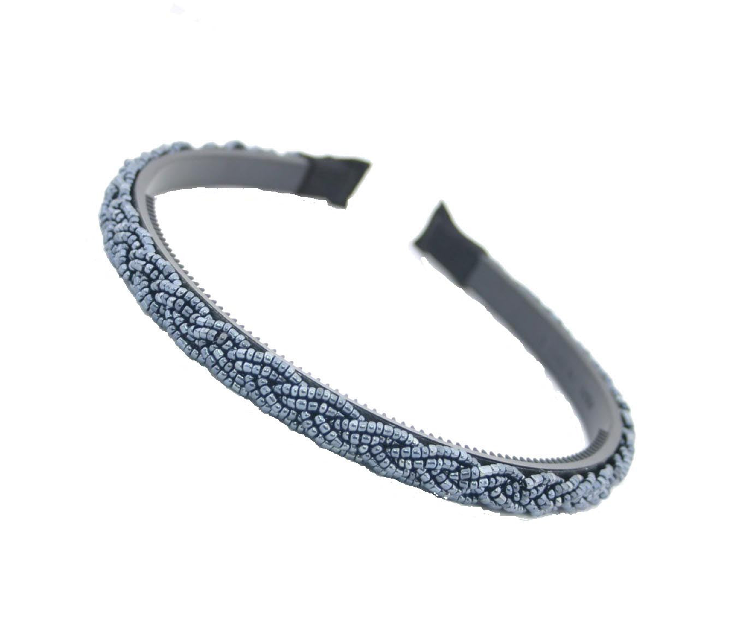 Bead Braided Narrow Headband (Smoke or Black)[ Grey ] - Walmart.com
