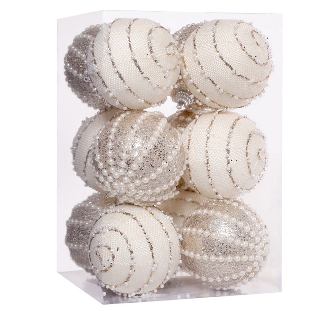 Bead Chain Glitter Sequin Foam Balls Christmas Tree Decorations Outdoor ...