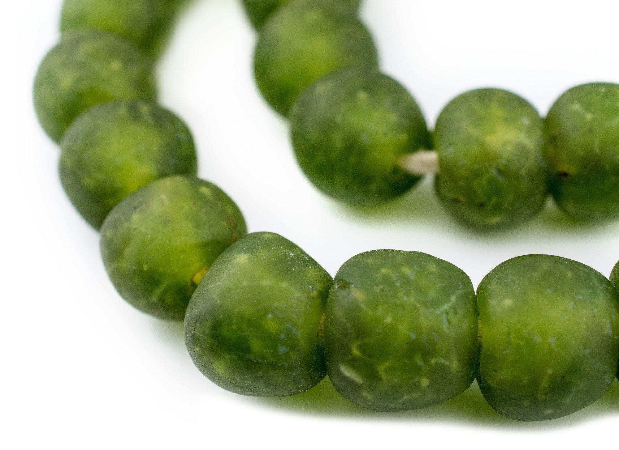 The Bead Chest African Recycled Glass Beads – Handmade in Ghana – Lime ...