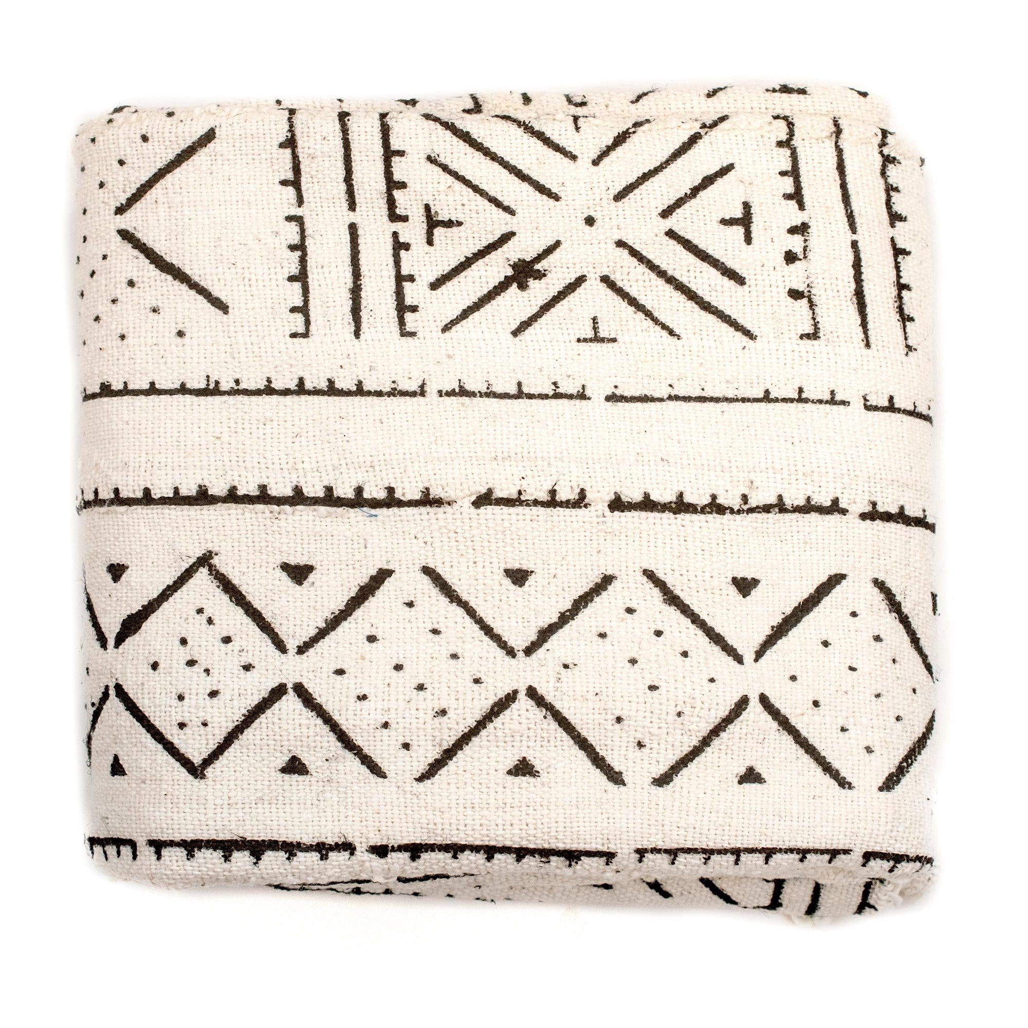 The Bead Chest White Bogolan Mali Mud Cloth - Handmade African Textile ...