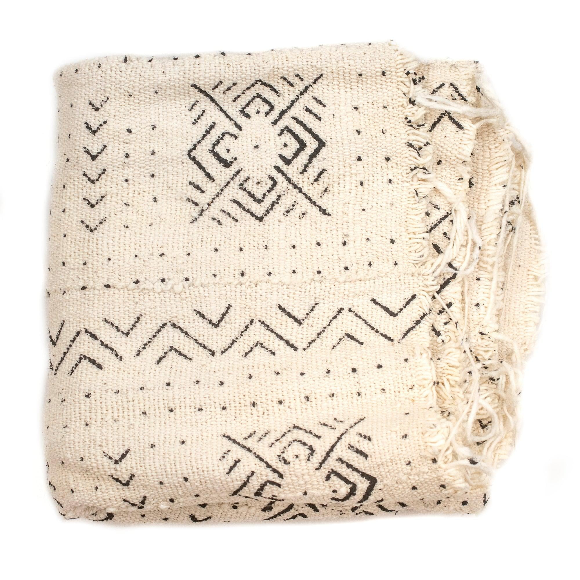 The Bead Chest White Bogolan Mali Mud Cloth - Handmade African Textile ...