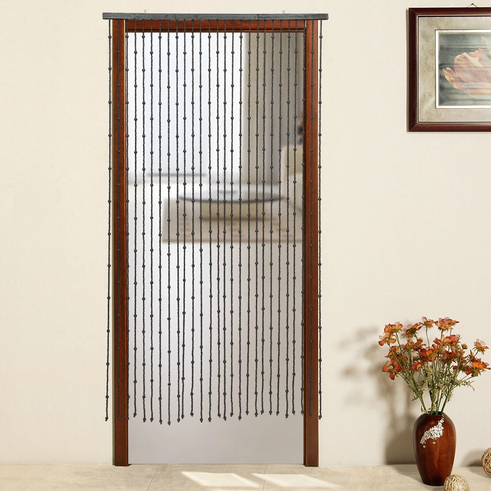 Bead Curtain, String Door Curtains Beaded Wooden Curtain 27 Line For ...