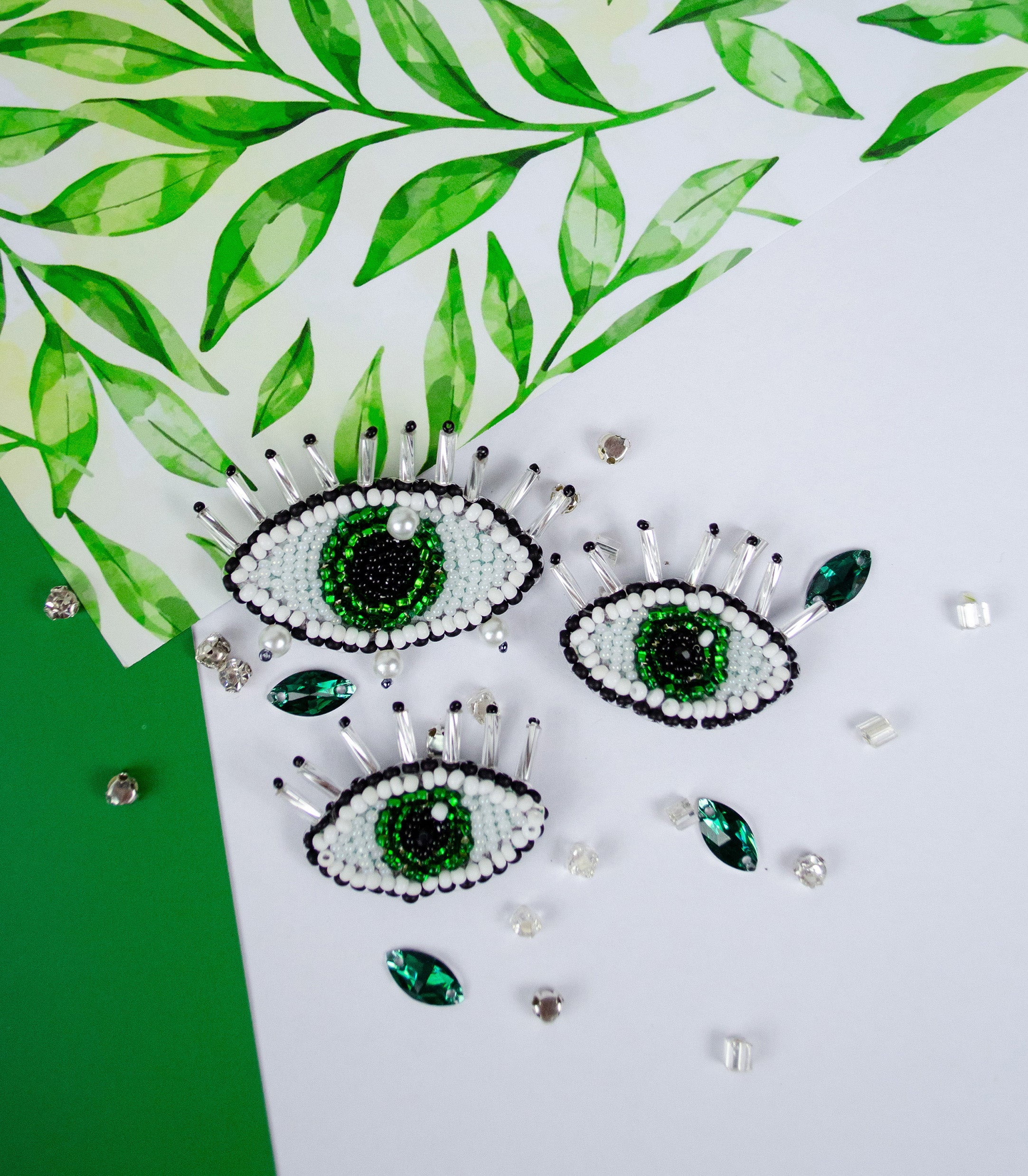 Bead Embroidery Decoration Kit - Emerald gaze AD-230 - Walmart.com