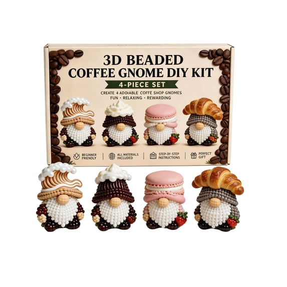 Bead Embroidery Kit for Beginners, DIY Beaded Coffee Gnome Art and ...
