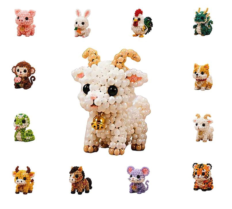 Bead Embroidery Kit, DIY Animal Beading Kit, 3D Beaded Animal Kit with ...