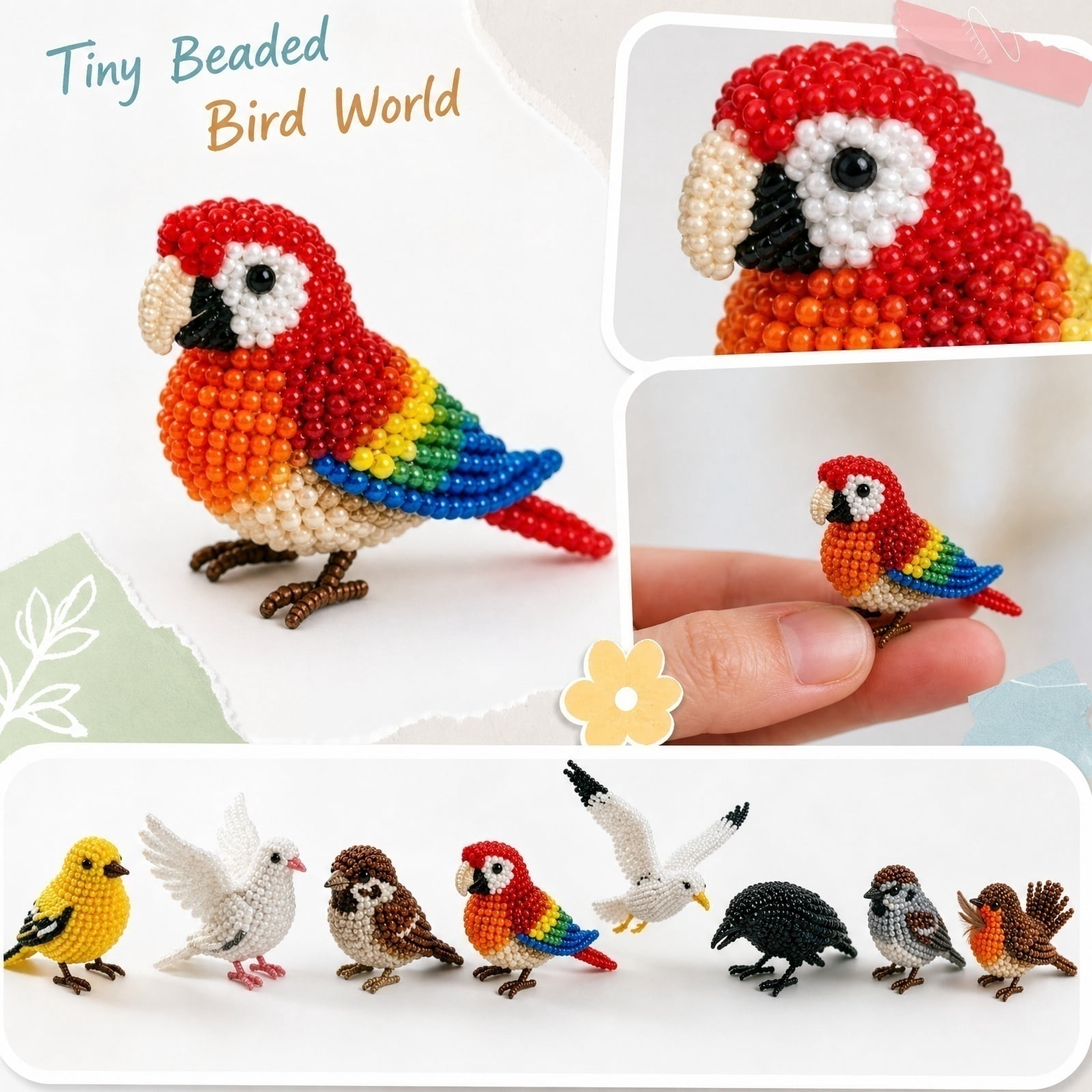 Bead Embroidery Kit, DIY Handmade Needlework Craft Supplies for ...