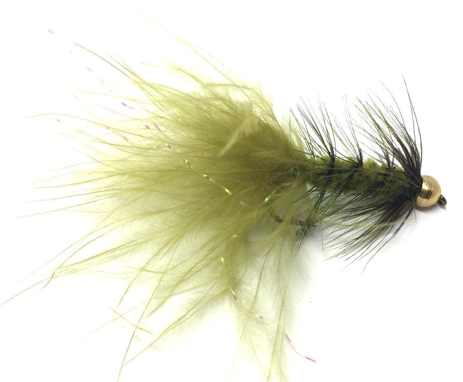 Bead Head Wooly Bugger Fly Fishing Flies - One Dozen - Many Colors and ...