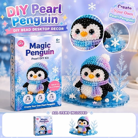 Bead Kit, Penguin Pearl DIY Craft Set, 1 Complete Pack of Materials for ...