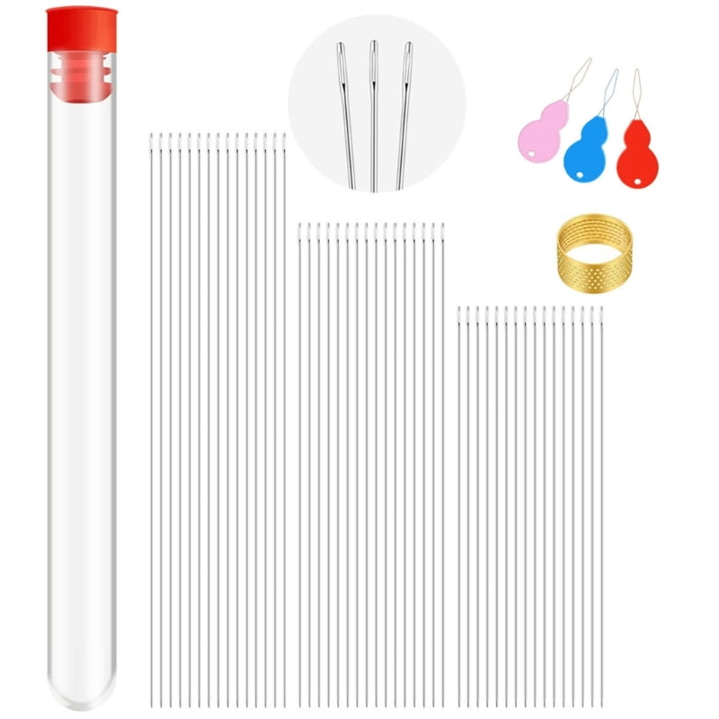 Bead Needle Seed Needle with 3 Sizes Straight Beading Needles and ...