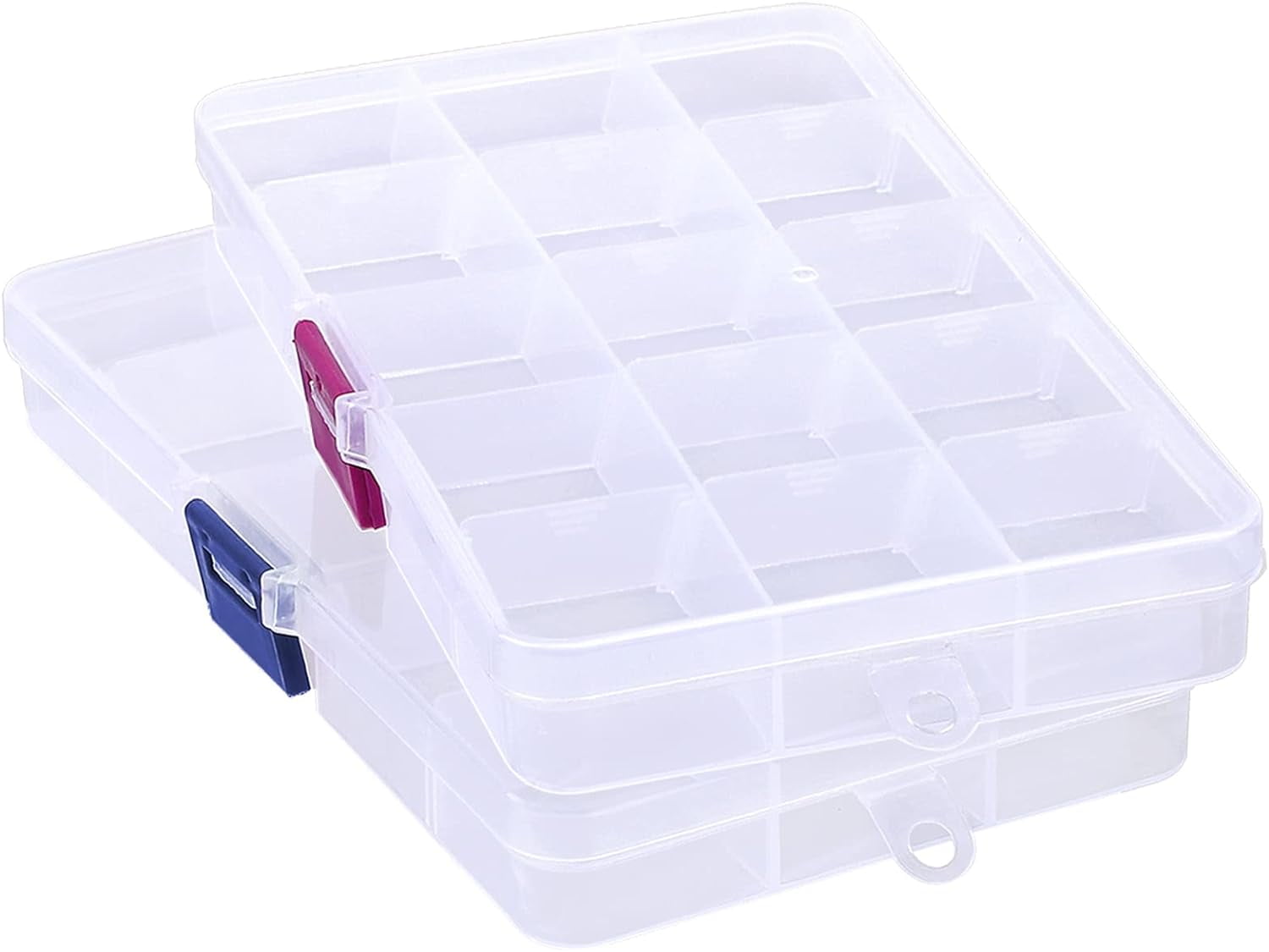 Bead Organizer Box, 2PCS 15 Compartment Craft Storage Container with ...