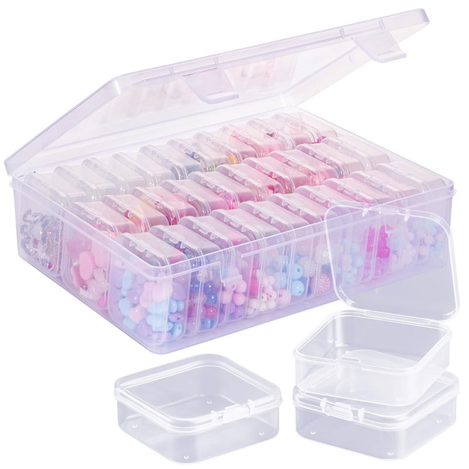 Bead Organizer Box, A Large Transparent Box with 30PCS Small Clear ...
