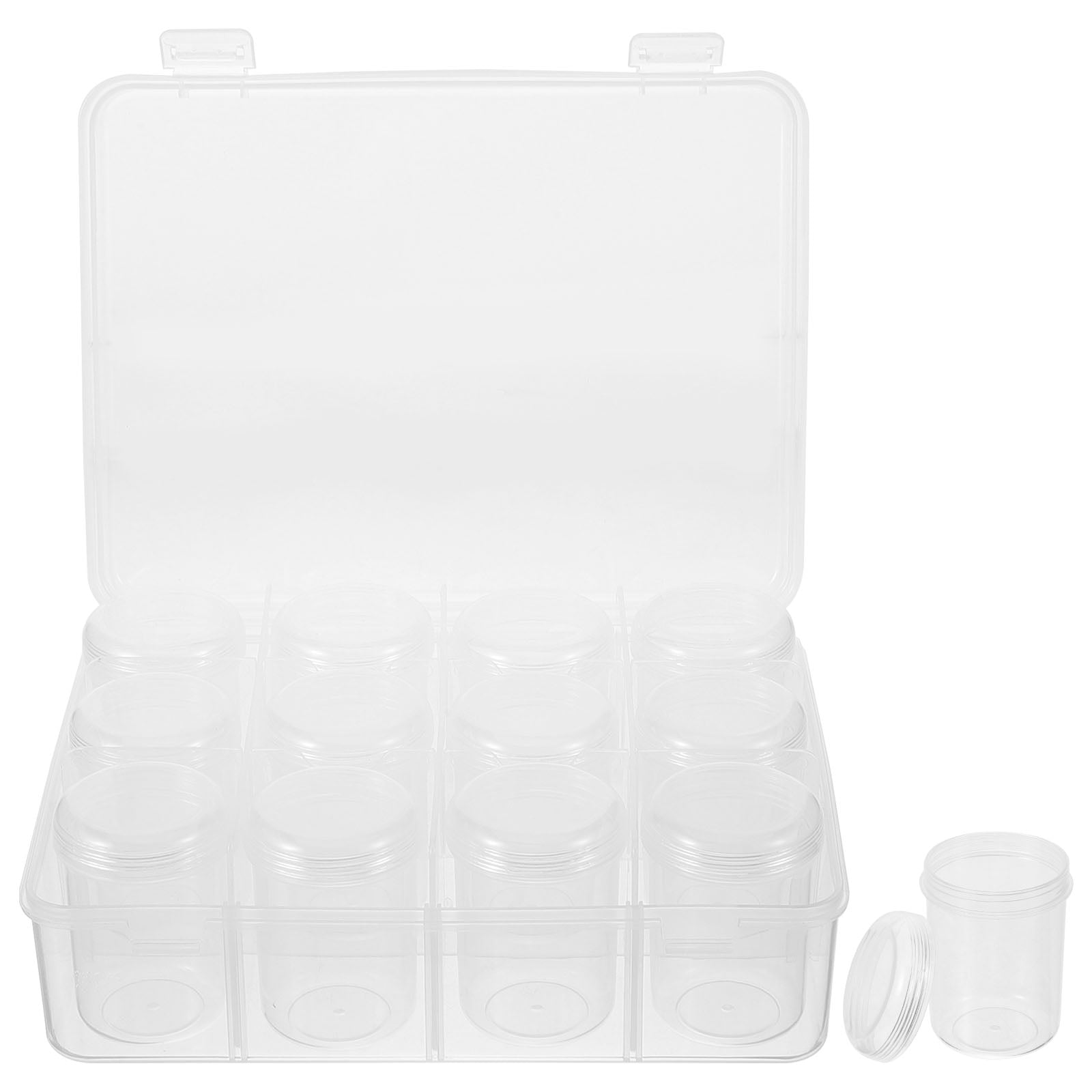 FENGGUIQU Bead Storage Box Organizer Clear Plastic 12 Bottles For ...