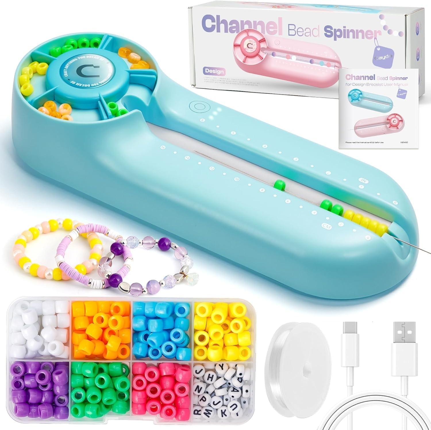 Bead Spinner with Bead Tray, G1 Electric Channel Bracelet Spinner with ...