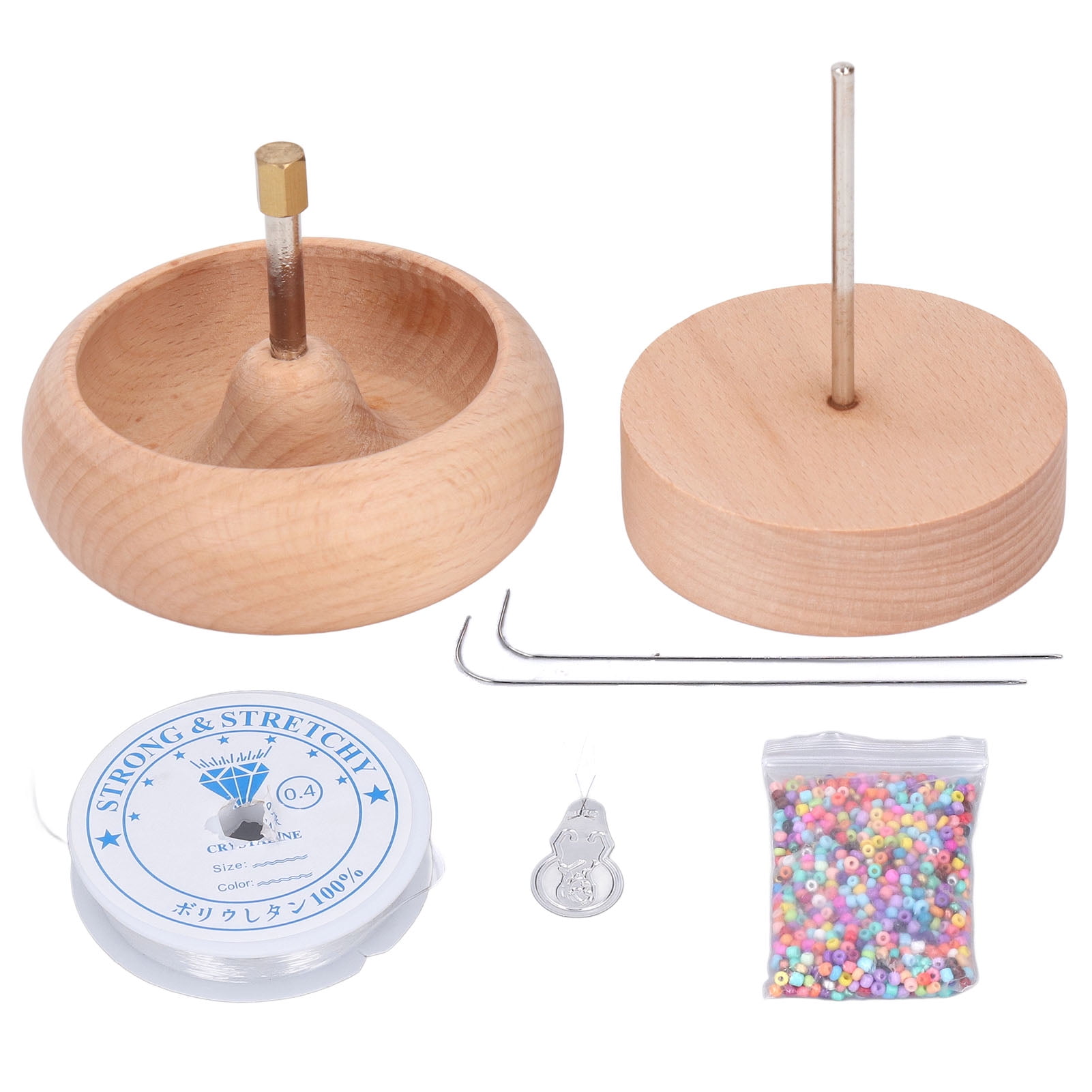 Bead Spinner, DIY Beading Turning Bowl, 10cm Wooden Manual Beading ...