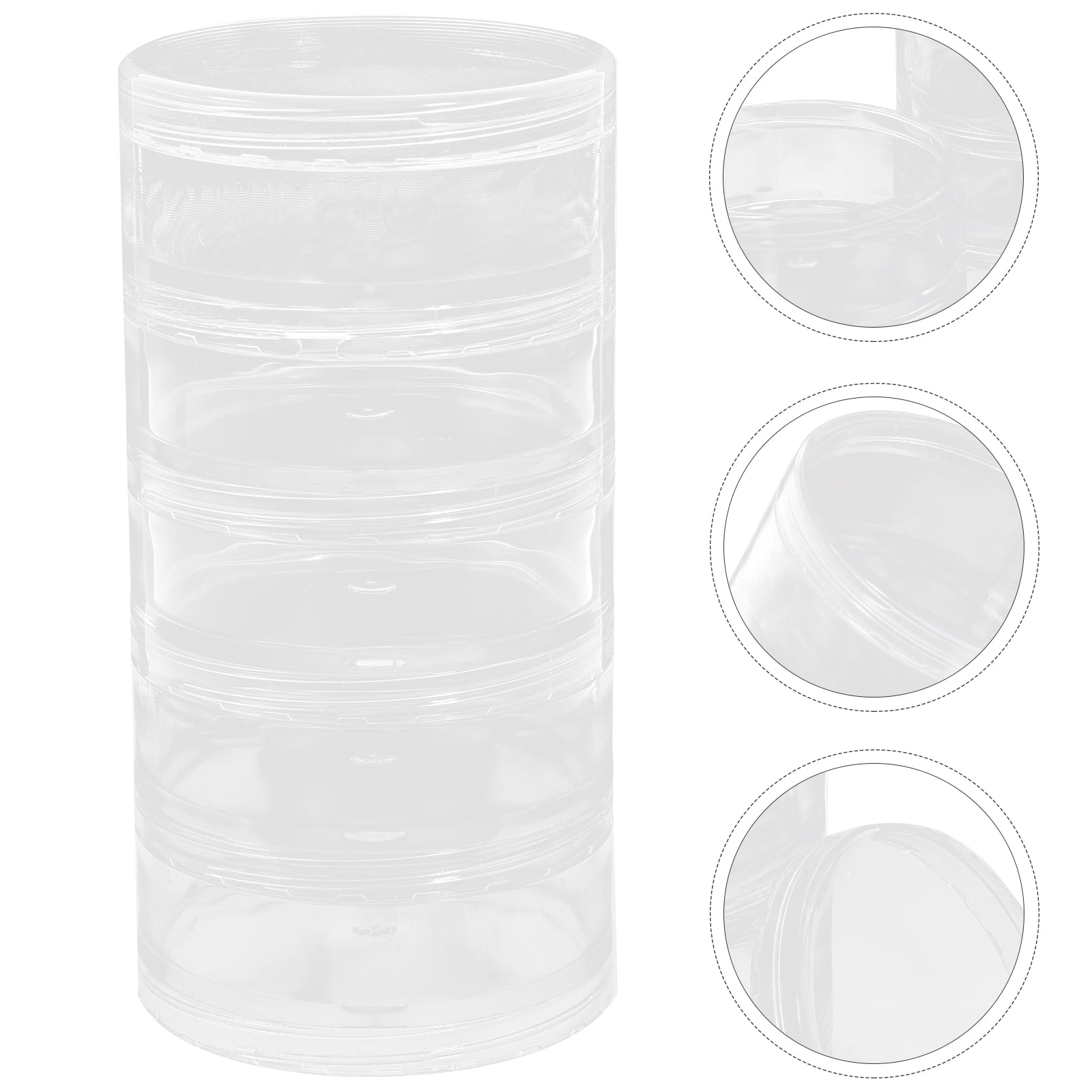 Bead Storage Containers Clear Cylinder Bead Organizer 5 Layer Stackable ...