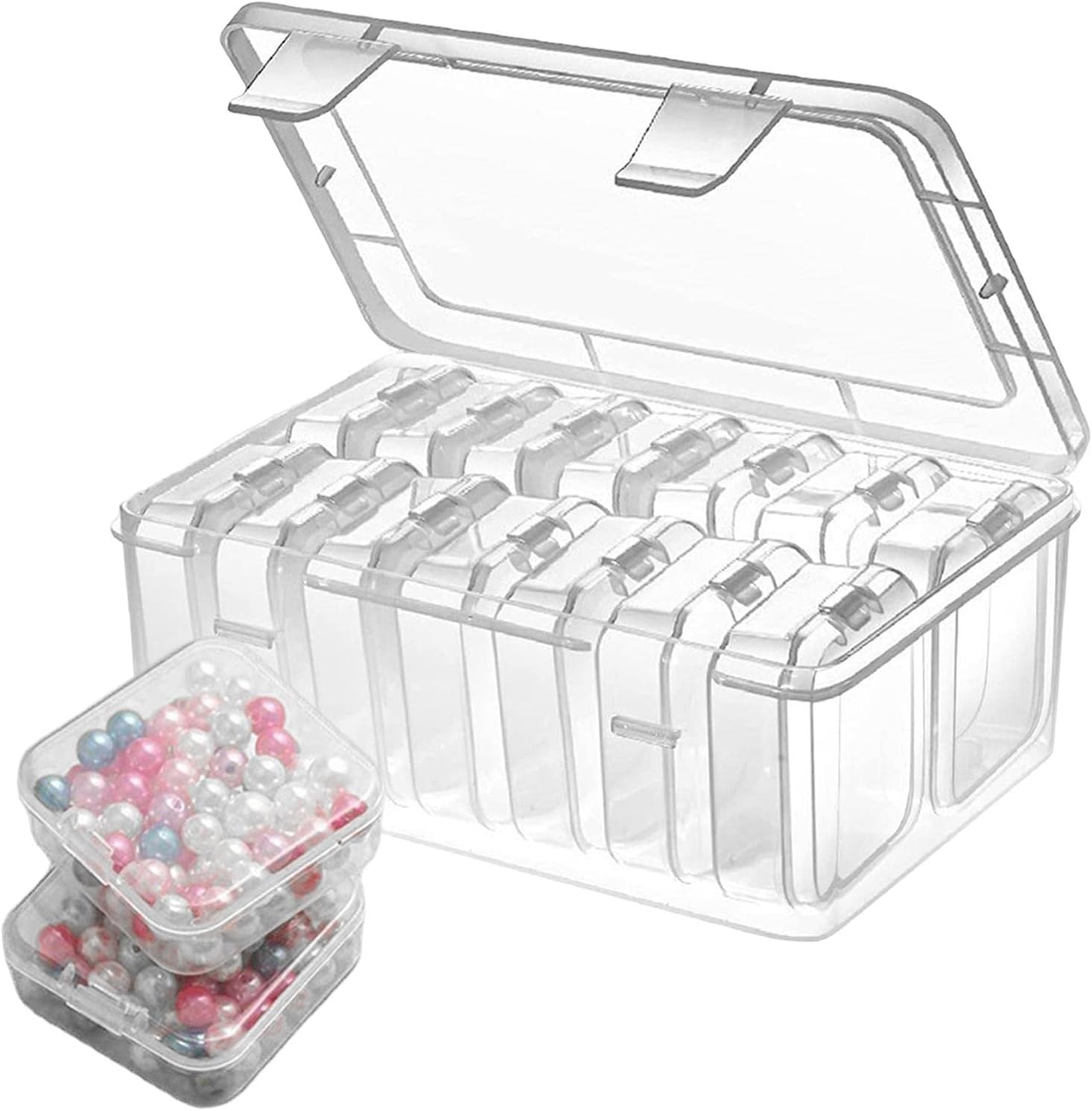 Bead Storage Organizer - 14-Grids Clear Craft Organziers,Storage ...