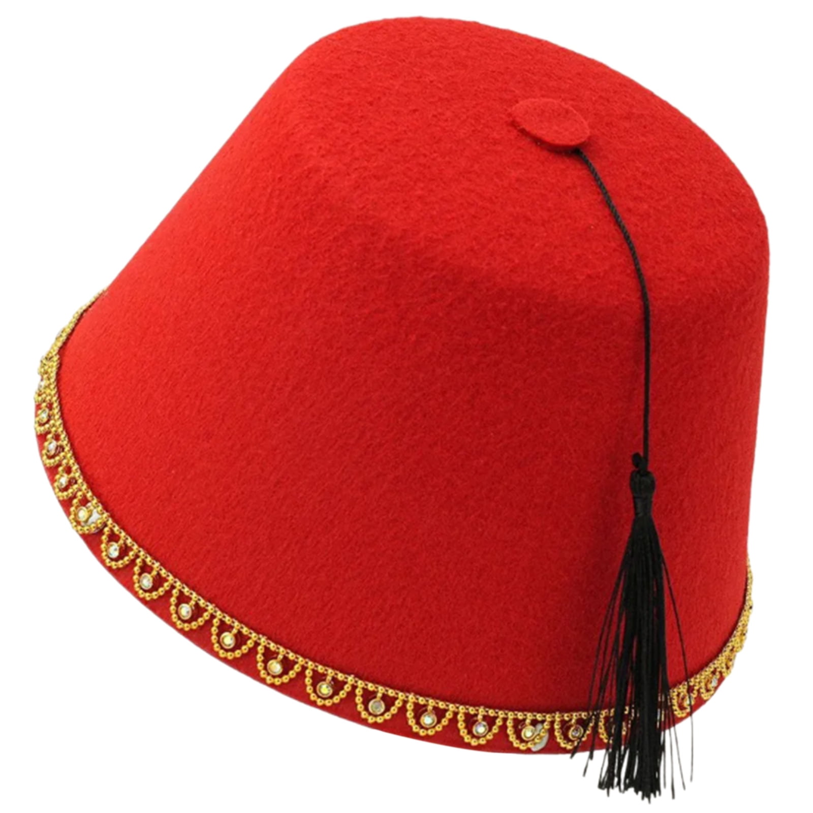 Bead Trim Fez Caps Ottoman Tarboosh Hat Moroccan Hat for Various ...