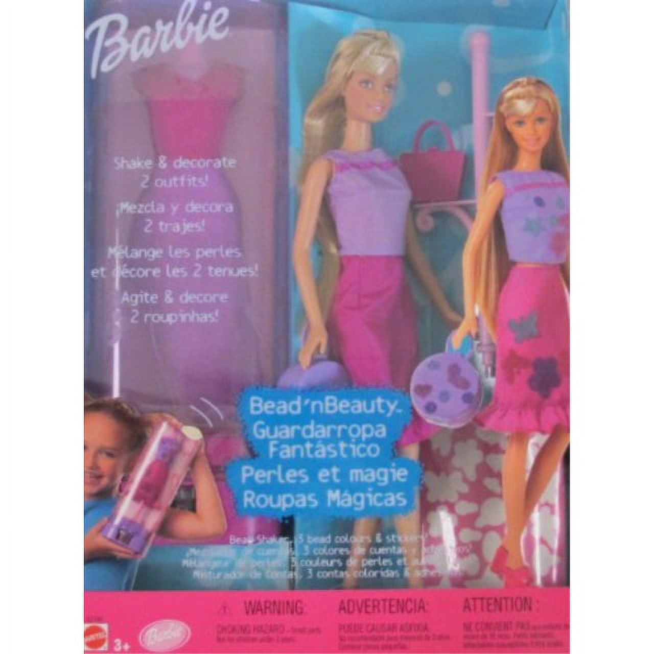 Bead 'n Beauty Barbie Doll with Bead Shaker & Stickers 2001 Mattel ...