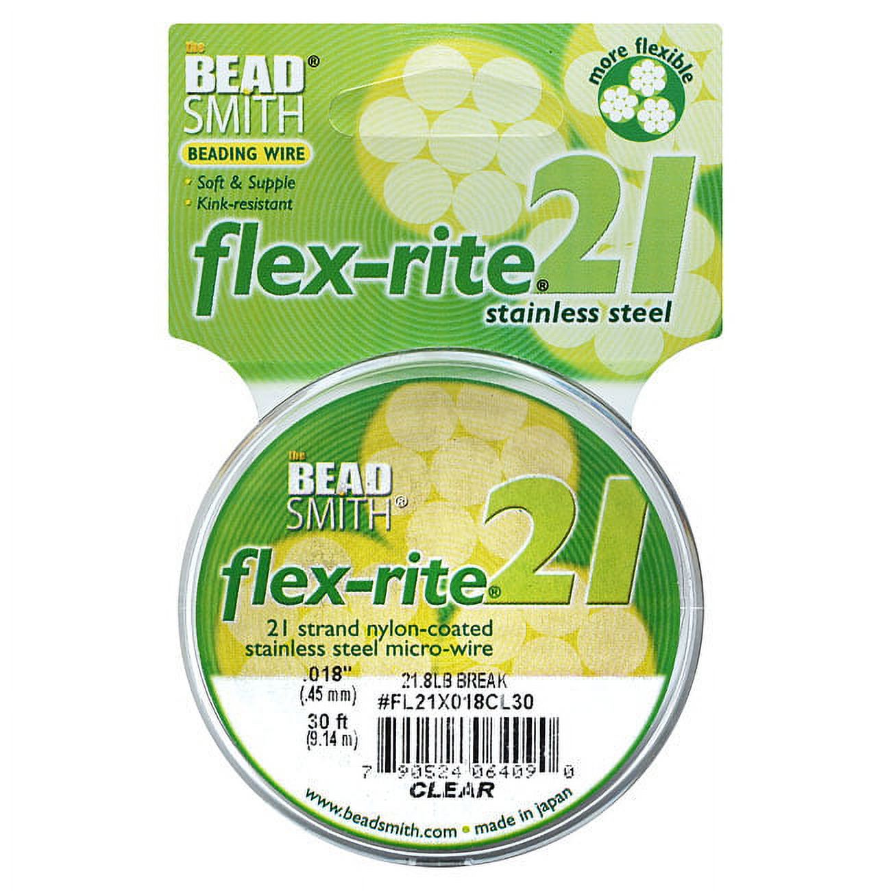 BeadSmith Flex-Rite Beading Wire, 21 Strand .018" Thick, 30 Foot Spool ...