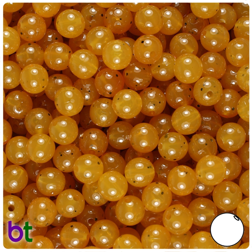 BeadTin Amber Transparent 8mm Round Craft Beads (300pcs) - Walmart.com