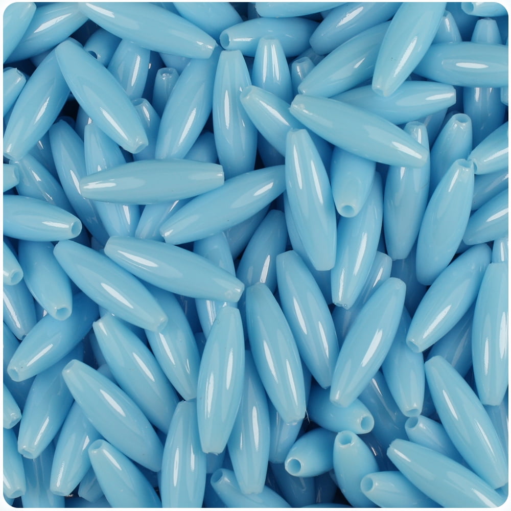 BeadTin Baby Blue Opaque 19mm Spaghetti Craft Beads (150pcs) - Walmart.com