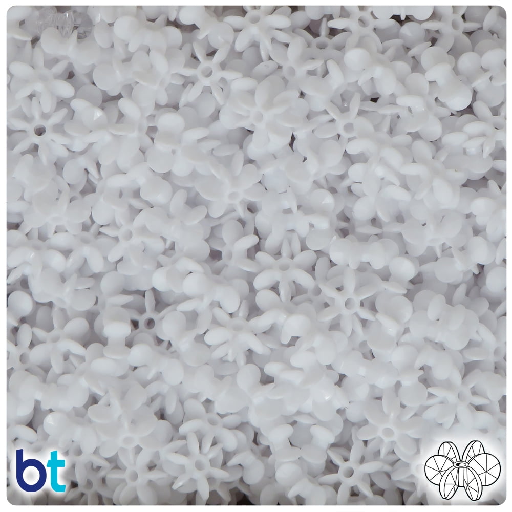 BeadTin Bright White Opaque 10mm SunBurst Plastic Beads (450pcs ...