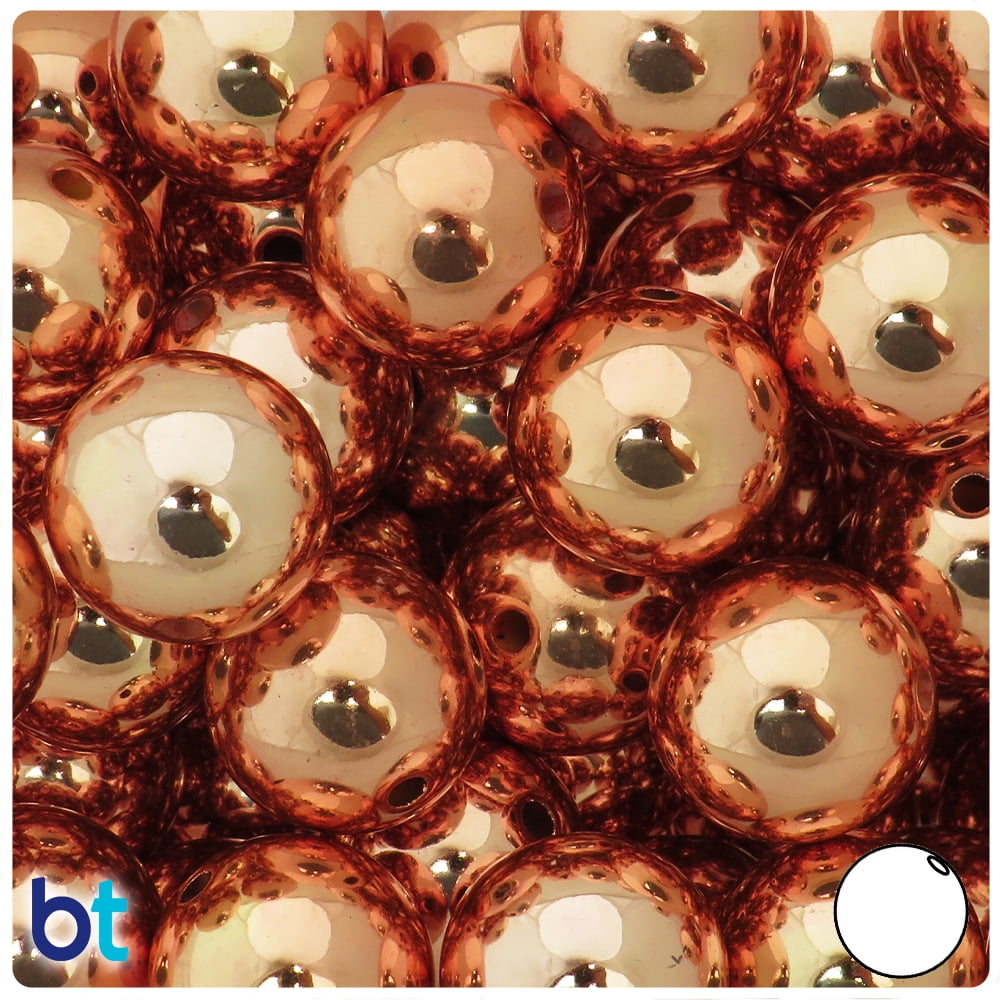 BeadTin Bronze Metallic 20mm Round Plastic Beads (10pcs) - Walmart.com