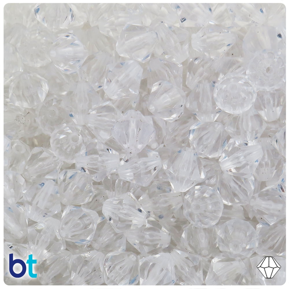 BeadTin Clear Transparent 12mm Faceted Bicone Plastic Beads (75pcs ...