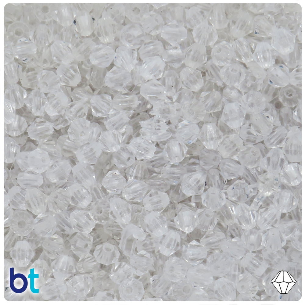 BeadTin Clear Transparent 6mm Faceted Bicone Plastic Beads (500pcs ...