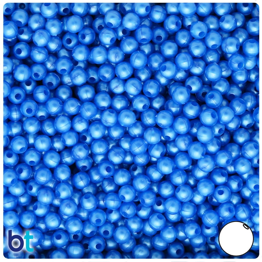 BeadTin Dark Blue Pearl 5mm Round Plastic Beads (700pcs) - Walmart.com