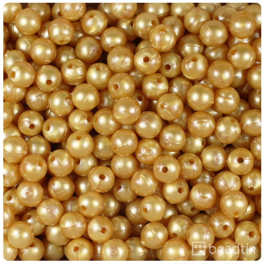 BeadTin Gold Pearl 8mm Round Craft Beads (300pcs) - Walmart.com