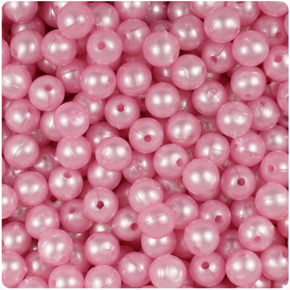 BeadTin Light Pink Pearl 8mm Round Craft Beads (300pcs) - Walmart.com
