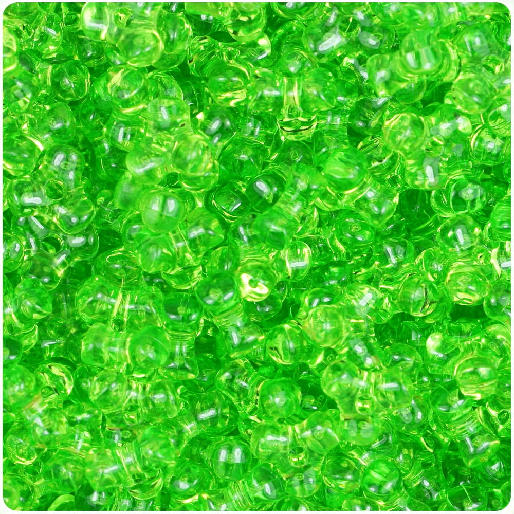 BeadTin Lime Transparent 11mm TriBead Plastic Craft Beads (500pcs ...