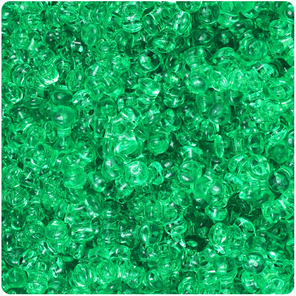 BeadTin Mint Transparent 11mm TriBead Plastic Craft Beads (500pcs ...