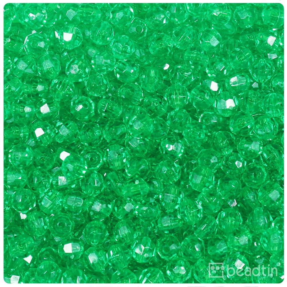 BeadTin Mint Transparent 6mm Faceted Round Craft Beads (600pcs ...