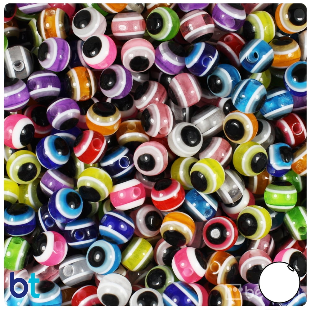BeadTin 8mm Round Evil Eye Resin Beads for Jewelry Making, Chinese ...