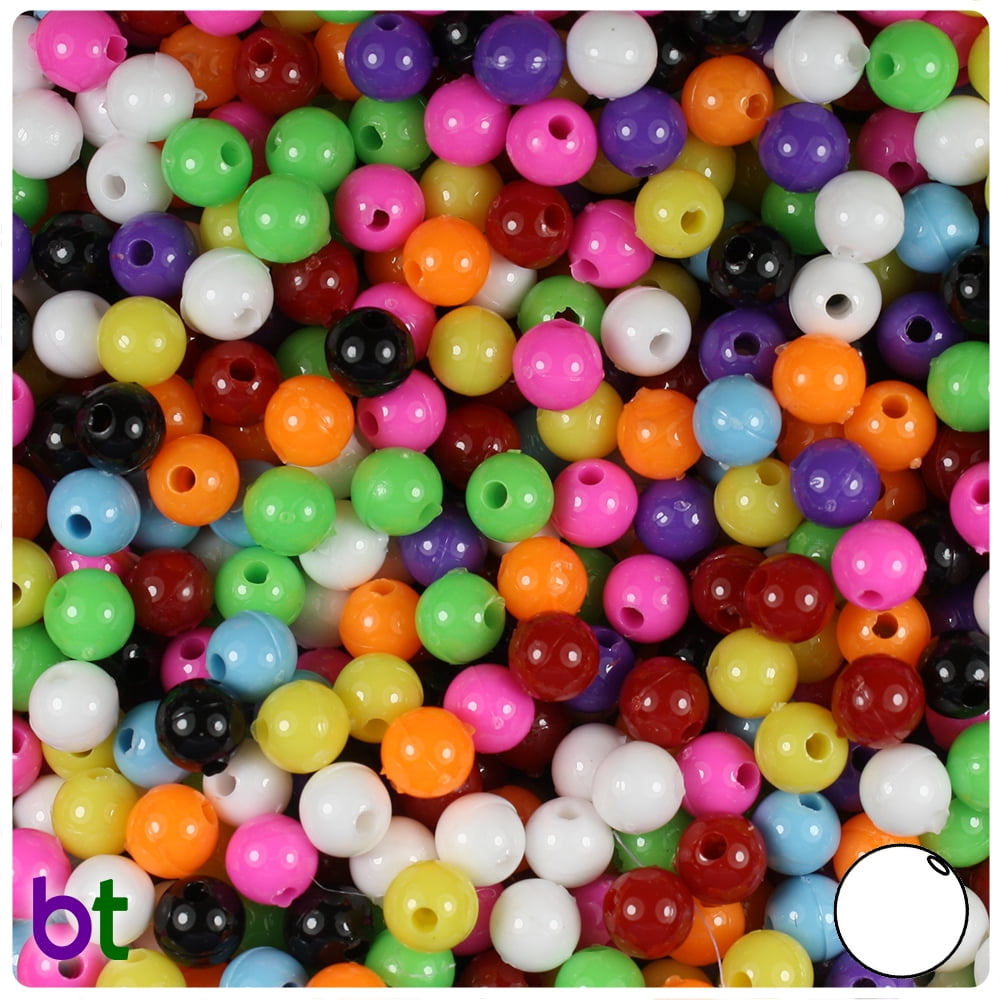 BeadTin Multi Opaque 6mm Round Plastic Beads (500pcs) - Walmart.com