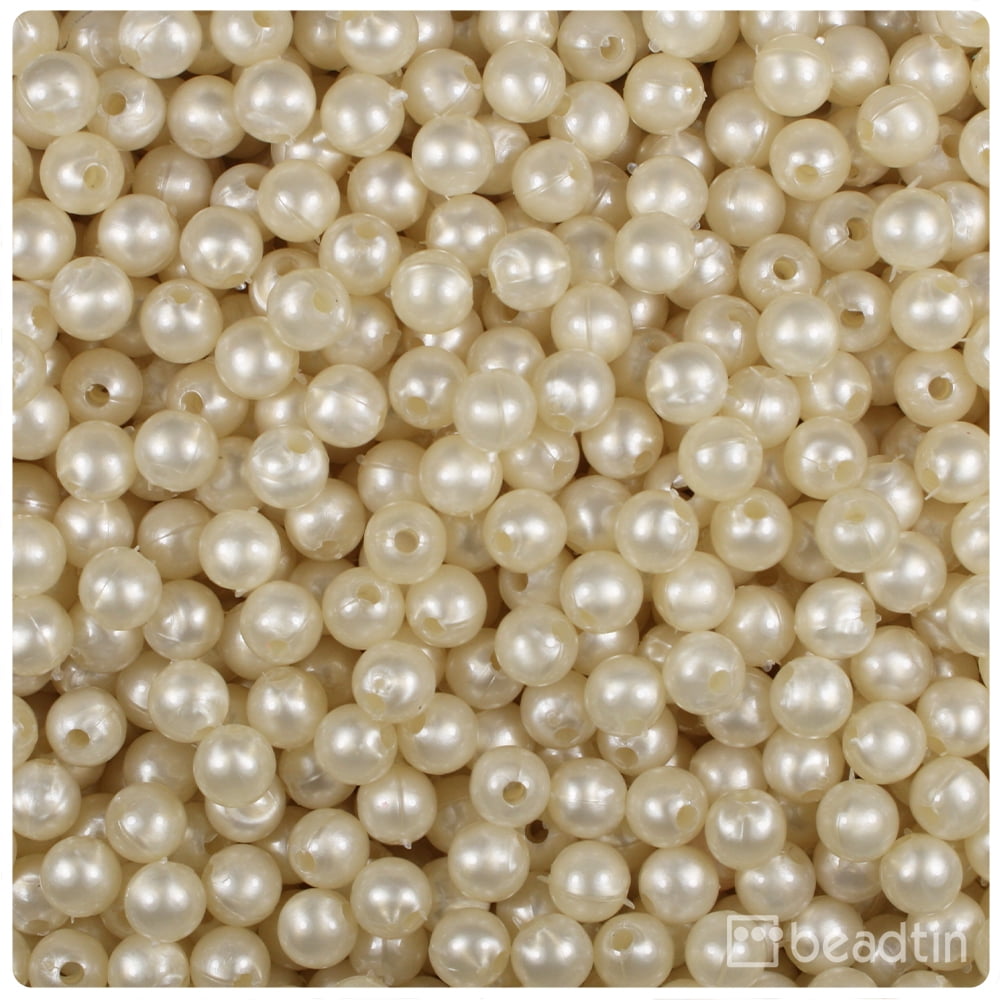 BeadTin Natural Pearl 6mm Round Craft Beads (500pcs) - Walmart.com