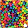BeadTin Neon Bright Mix 6mm Round Plastic Beads (500pcs) - Walmart.com