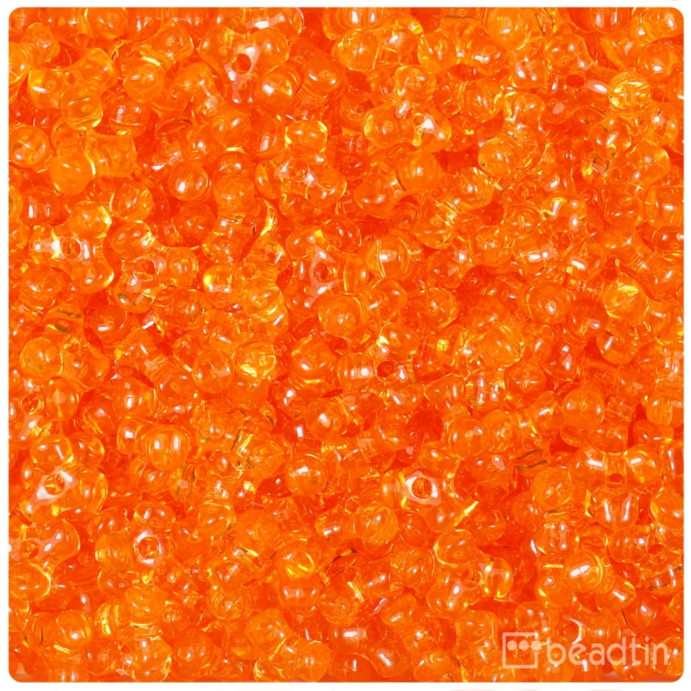 BeadTin Orange Transparent 11mm TriBead Craft Beads (500pcs) - Walmart.com