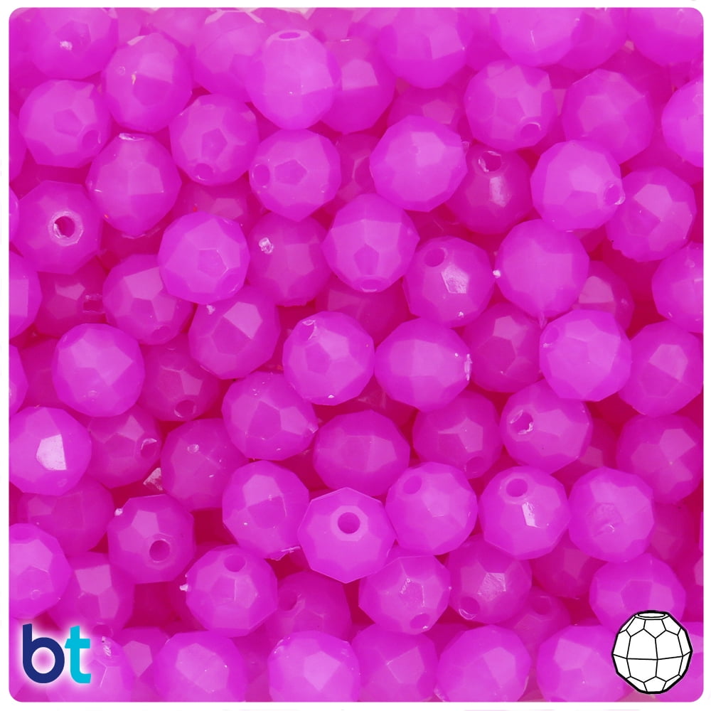 BeadTin Purple Glow 10mm Faceted Round Plastic Beads (225pcs) - Walmart.com