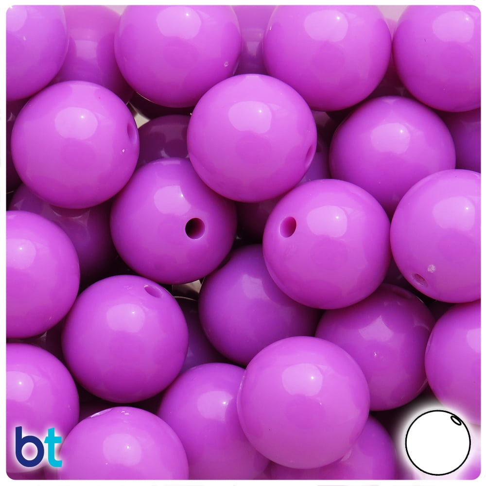 BeadTin Purple Opaque 20mm Round Plastic Craft Beads (10pcs) - Walmart.com