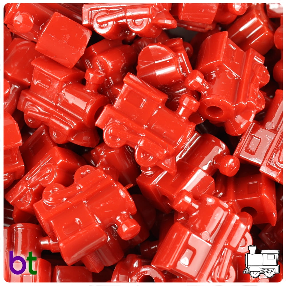 BeadTin Red Opaque 22mm Train Pony Beads (24pcs) - Walmart.com